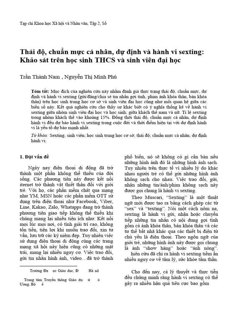 Tran Thanh Nam 58-73 Sexting Thcs Sinhvien | PDF