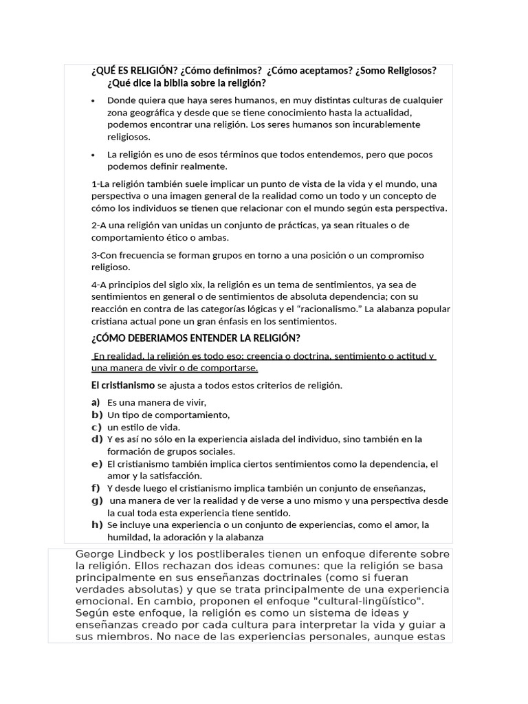 Definición y comprensión de la religión | PDF | Experiencia | Teología