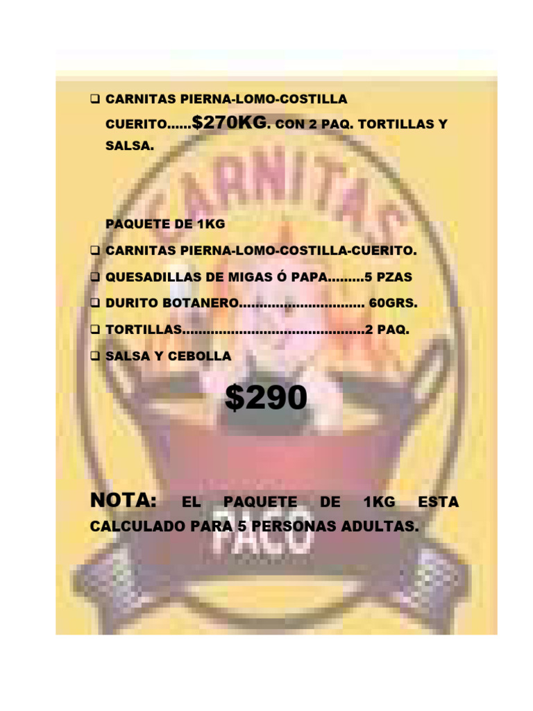 Carnitas | PDF