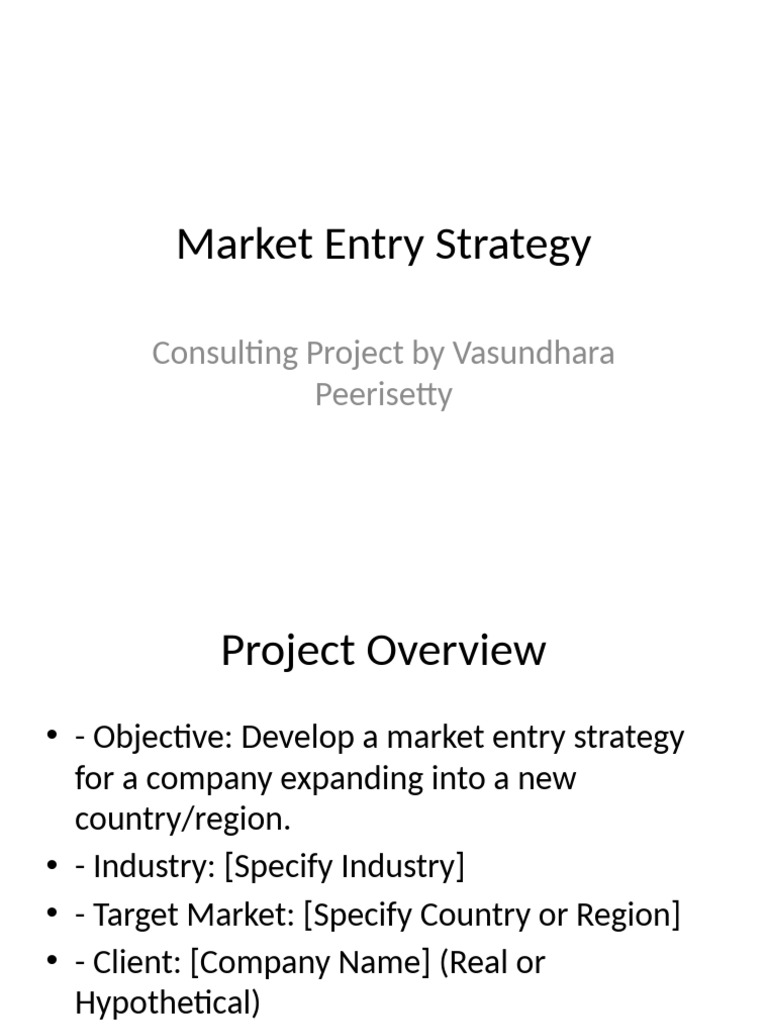 Market Entry Strategy Development Guide | PDF