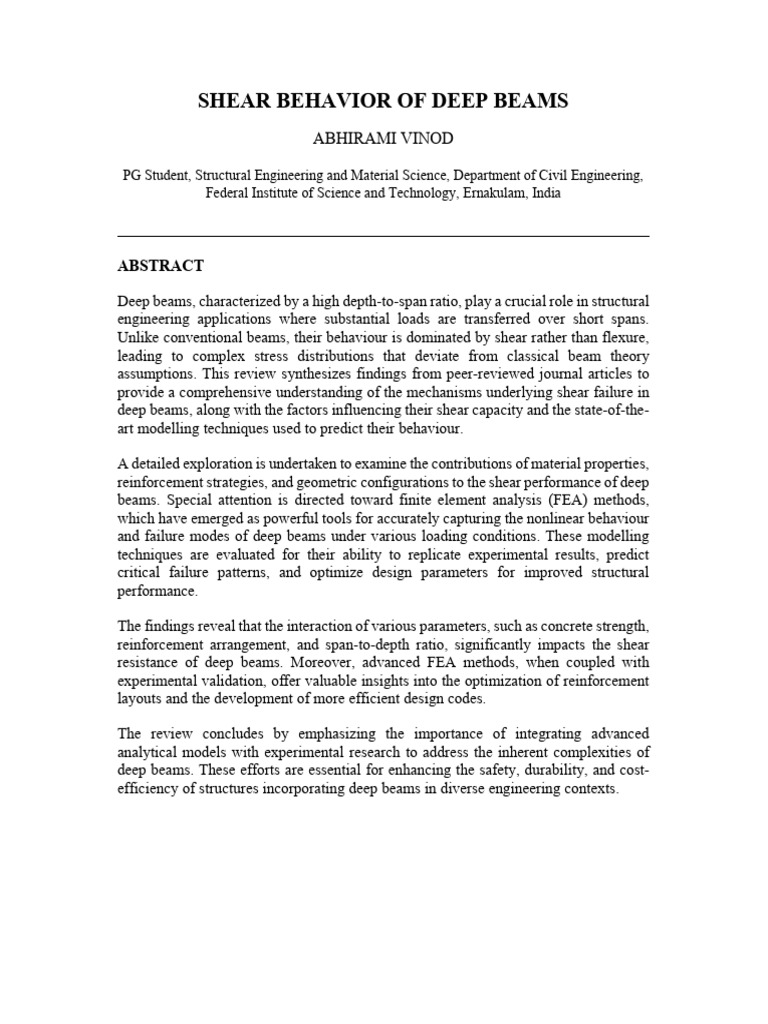 Shear Behavior Analysis of Deep Beams | PDF | Fracture | Beam (Structure)