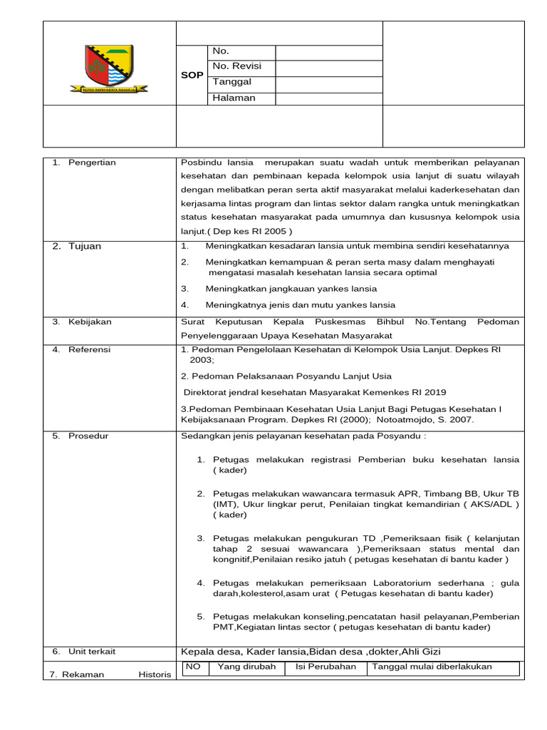 SOP POSBINDU SKM | PDF