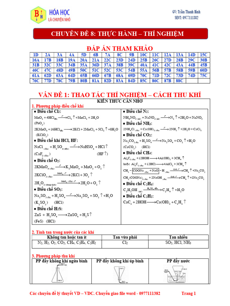Chuyen de Thuc Hanh - Thi Nghiem (Ly Thuyet VD - VDC) | PDF