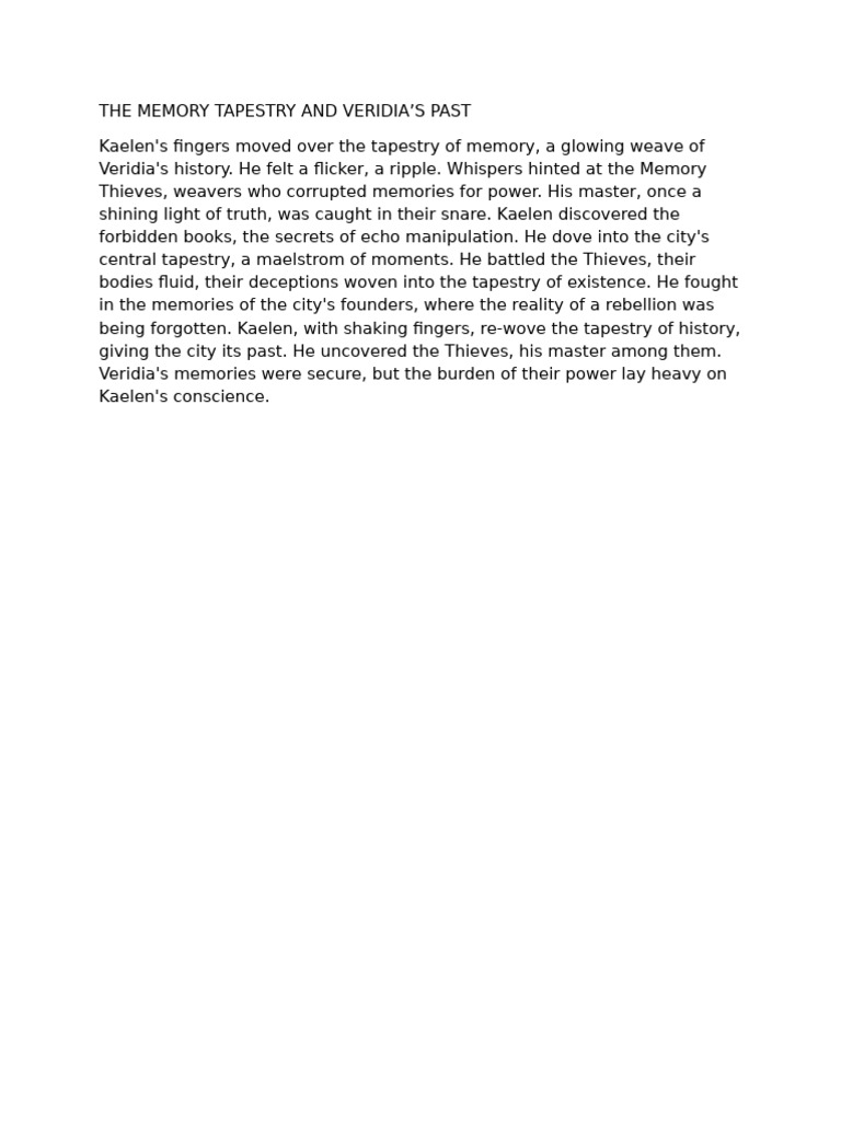 The Memory Tapestry and Veridia | PDF