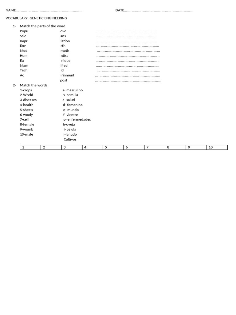 Vocabulary - Genetic | PDF