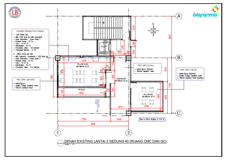 Denah Lab CMC Dan QC Lantai 2 GD, 40 | PDF