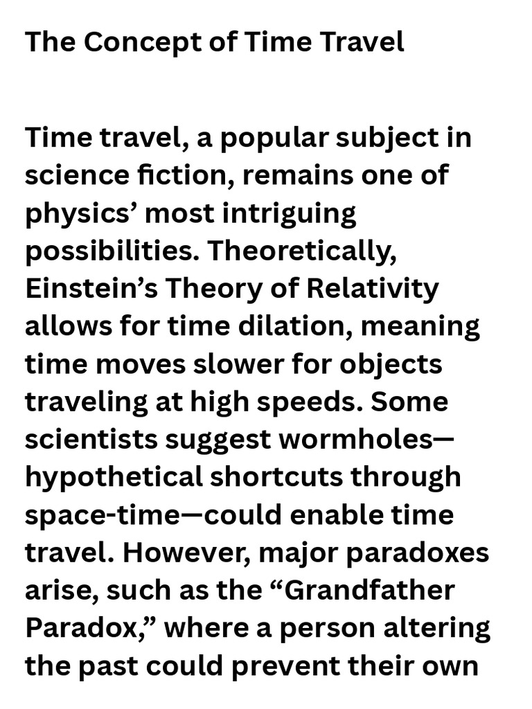 The Concept of Time Travel | PDF