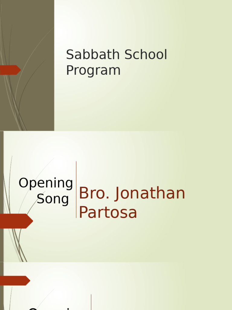 Sabbath School Program | PDF