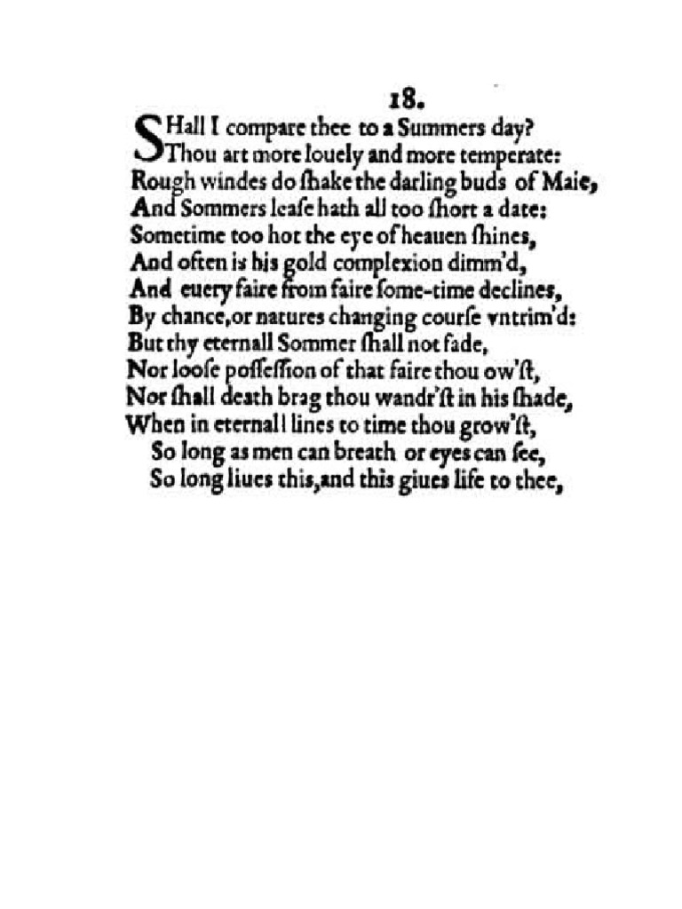 Sonnet 18_William Shakespeare | PDF
