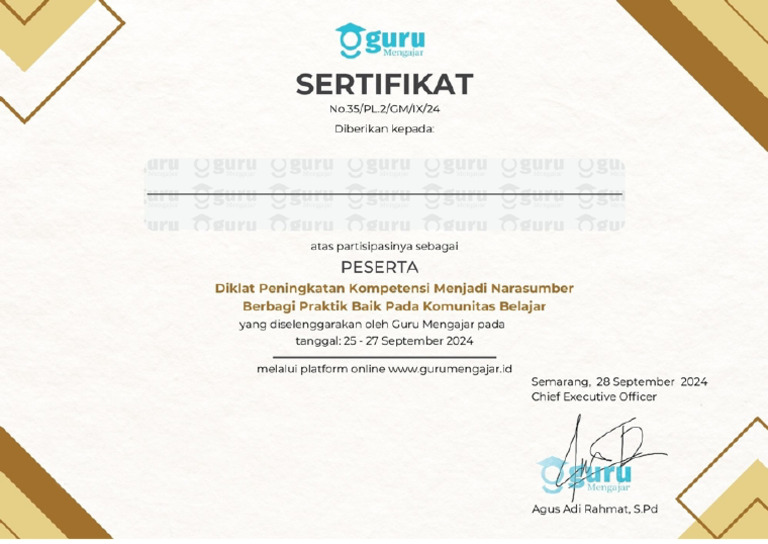 SERTIFIKAT BERBAGI PRAKTIK BAIK | PDF