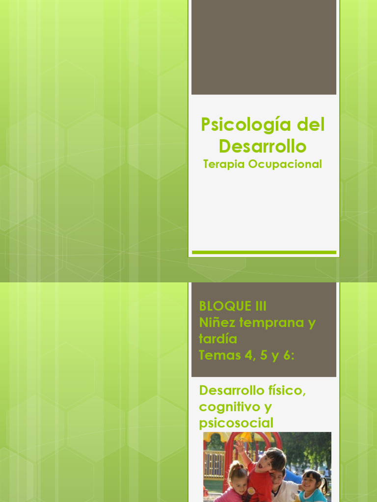 TEMAS 4, 5 Y 6. Desarrollo Físico, Cognitivo y Psicosocial y Problemas en El Desarrollo 6-11 ...