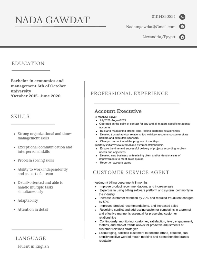 Gray and White Simple Clean Resume.pdf | PDF | Brand | Customer Relationship Management