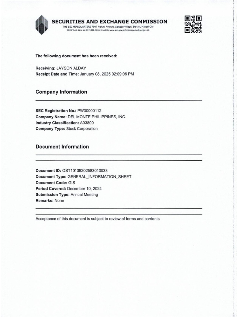 Disclosure-No.-099-2025-General-Information-Sheet-SEC-Form-17-C1 | PDF