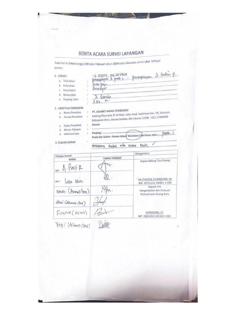 BA Survey Kota Tangerang | PDF