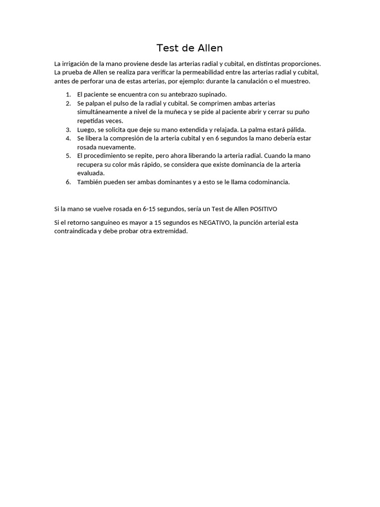 Test de Allen | PDF