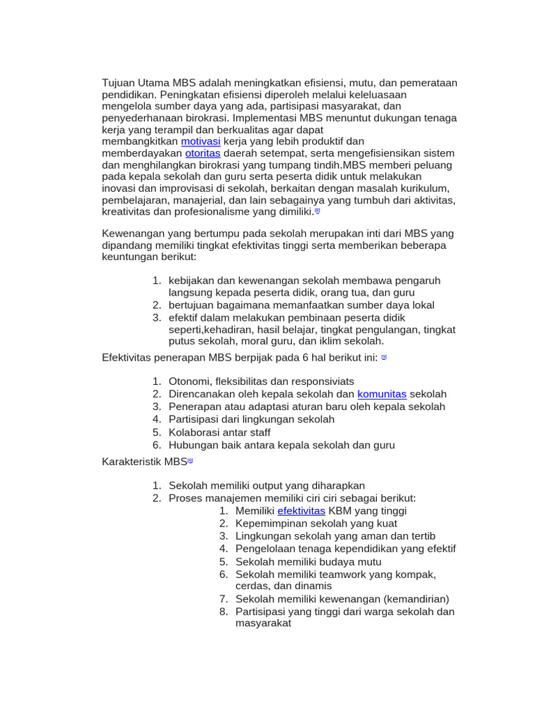 Tujuan Utama MBS | PDF