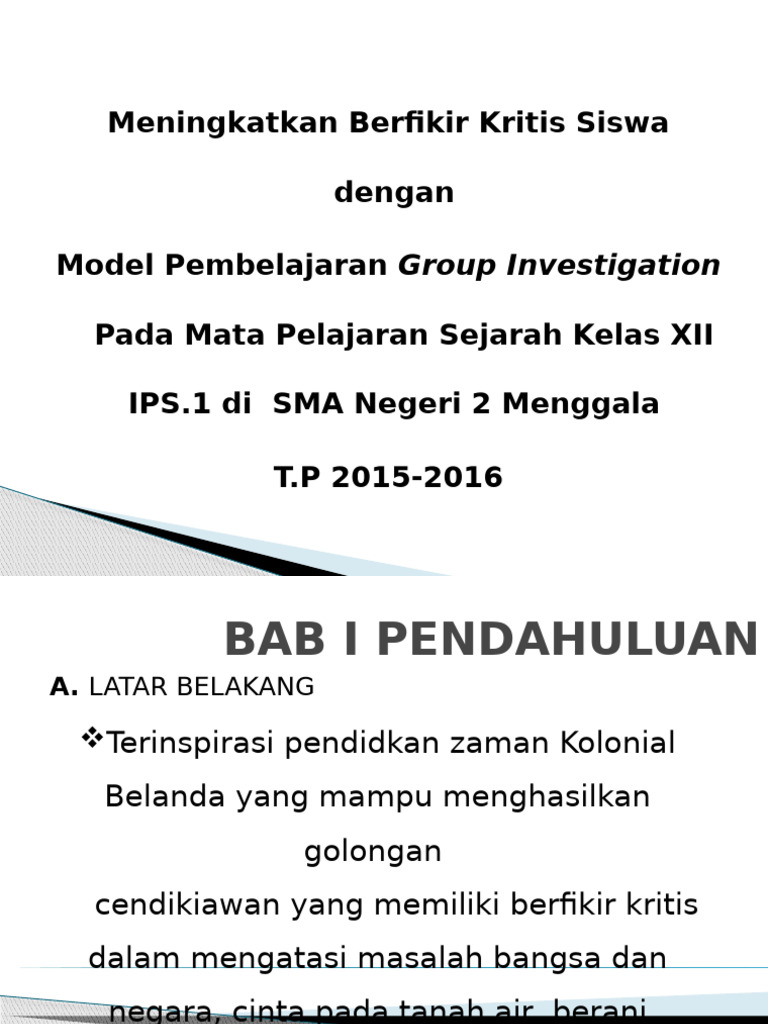 Model pembelajaran Talking Stick | PDF