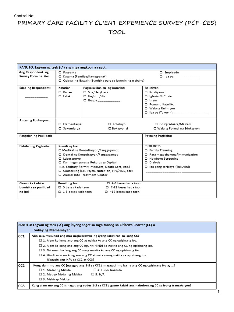 (Certified Filipino Translation) PCF-CES Tool | PDF