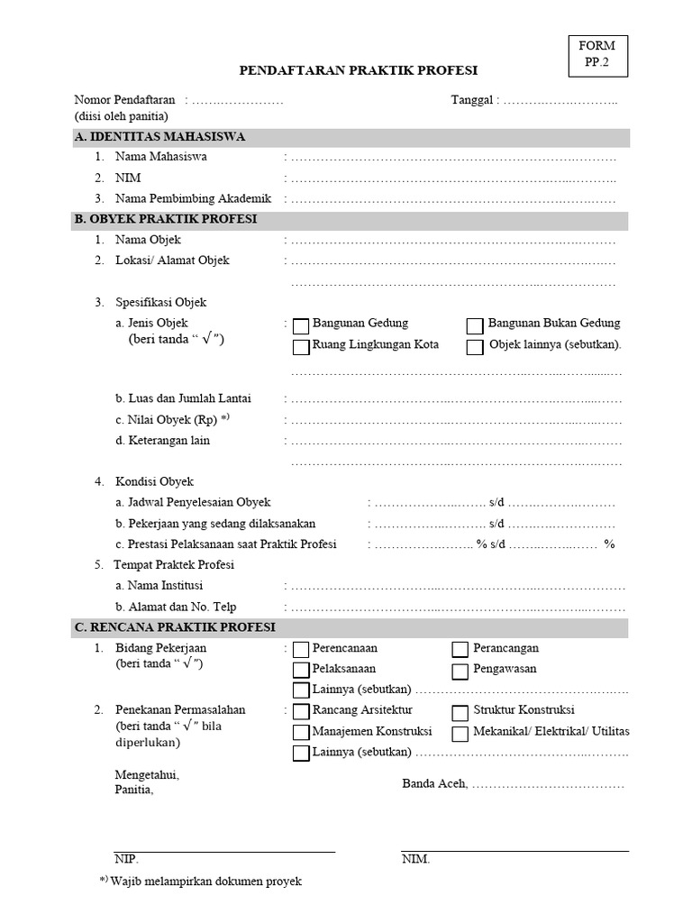 Form PP2 Pendaftaran PPro | PDF