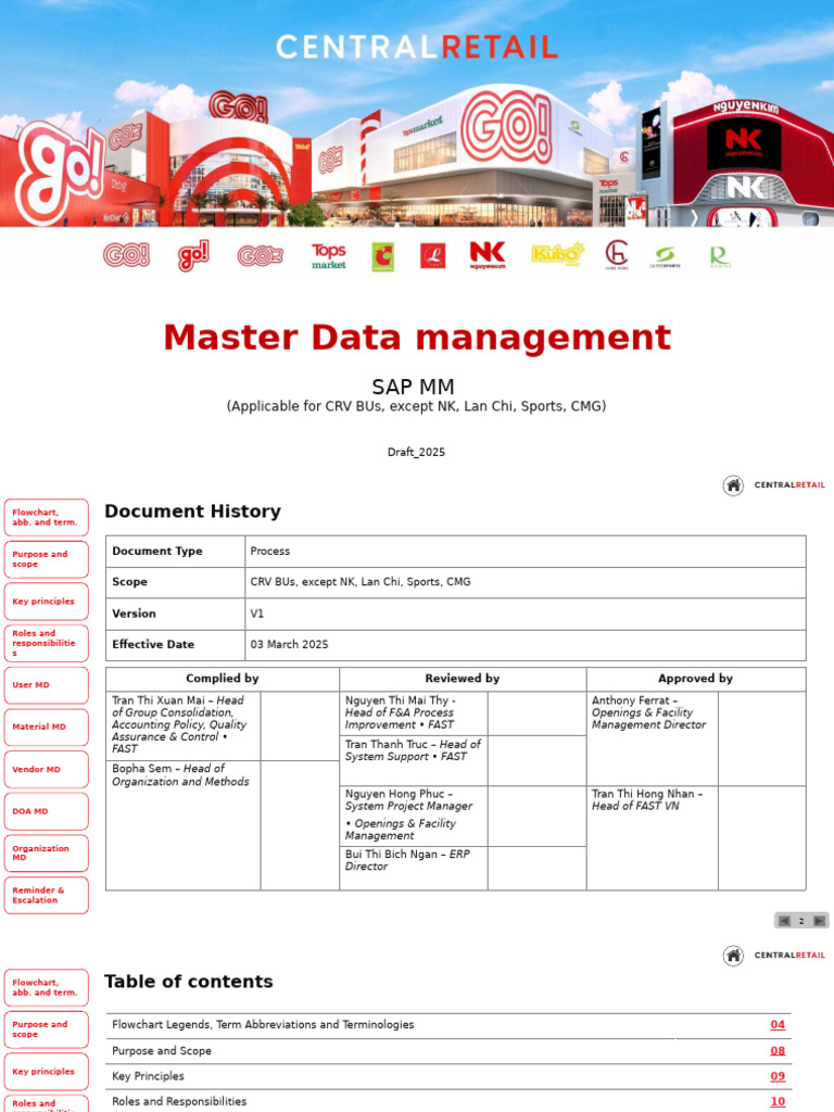 SAP MM - Master Data SOP - v1 | PDF