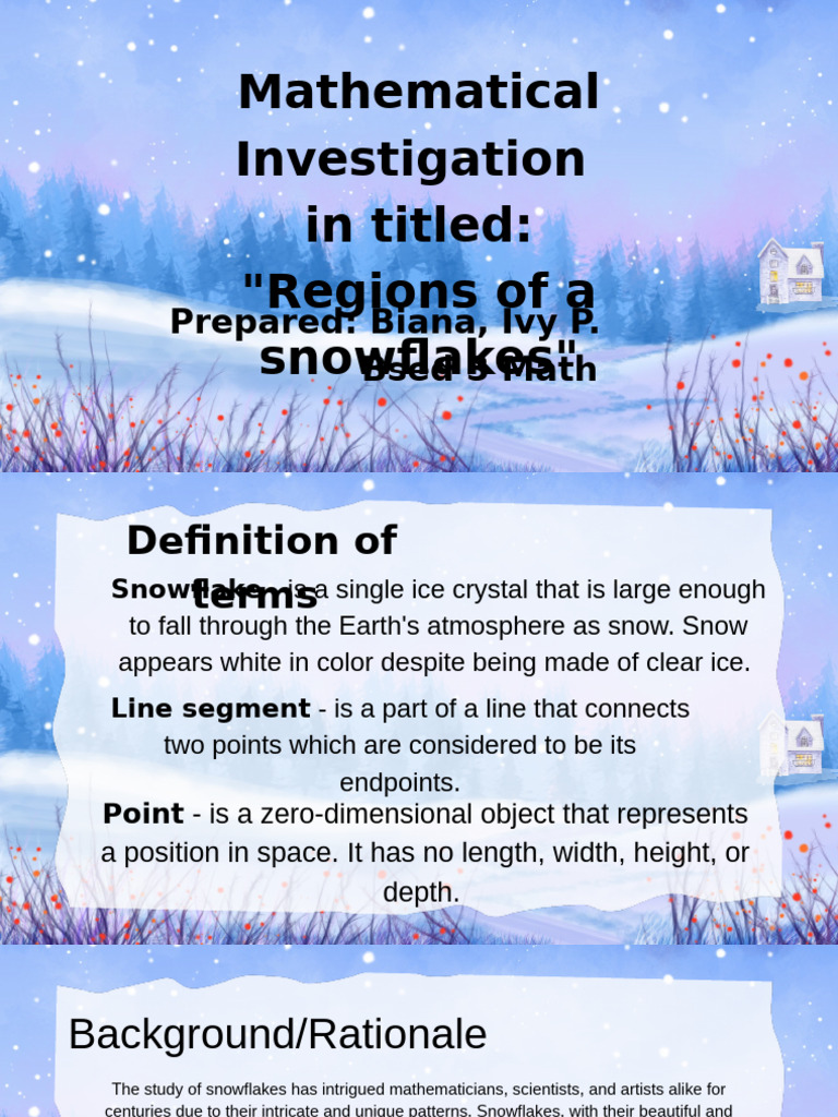 Mathematical Investigation in Titled Regions of A Snowflakes - 20241212 ...
