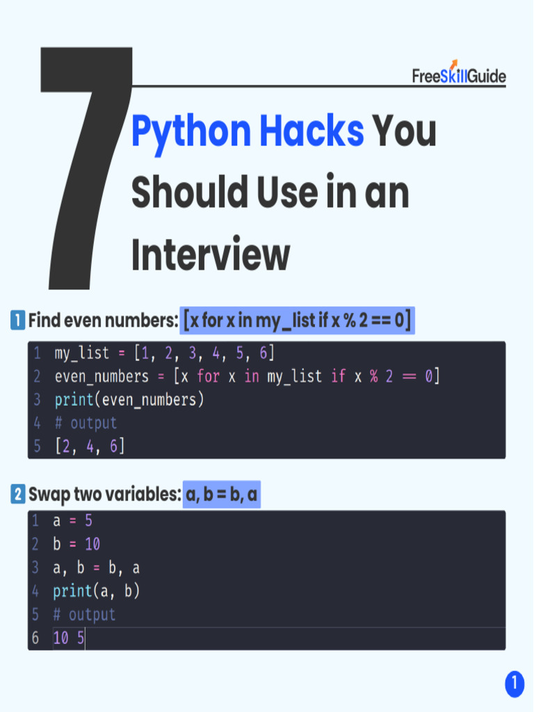 7️⃣ Python Hacks to Ace Your Next Coding Interview! ?? | PDF