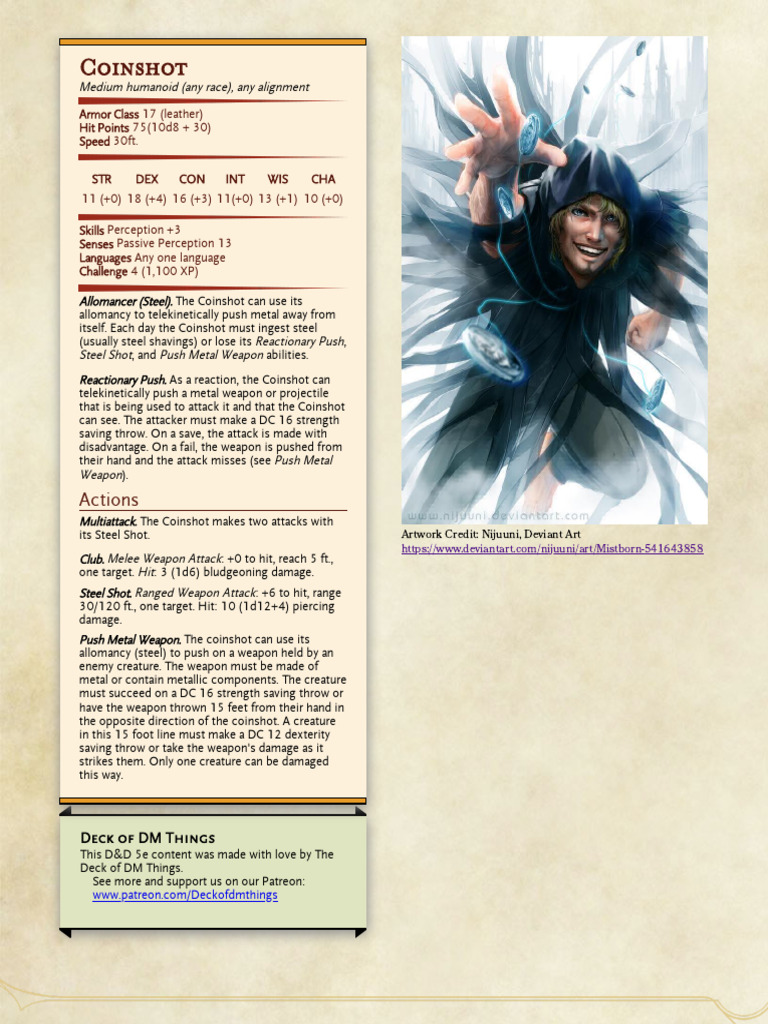 Coinshot DeckofDMThingsl | PDF