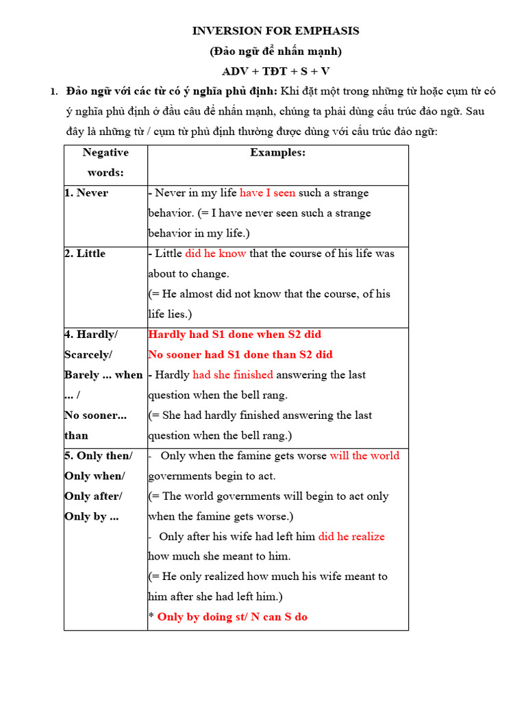 INVERSION - LÝ THUYẾT | PDF | Language Families | Linguistic Typology
