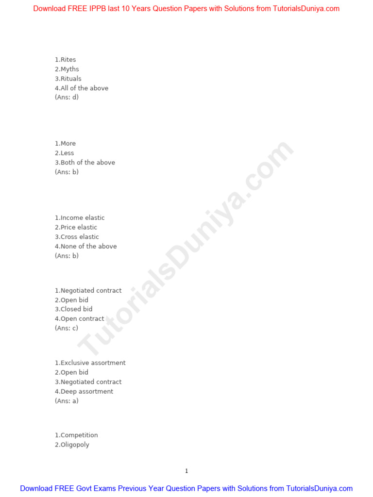 IPPB Marketing Management Question Paper | PDF | Sales | Marketing