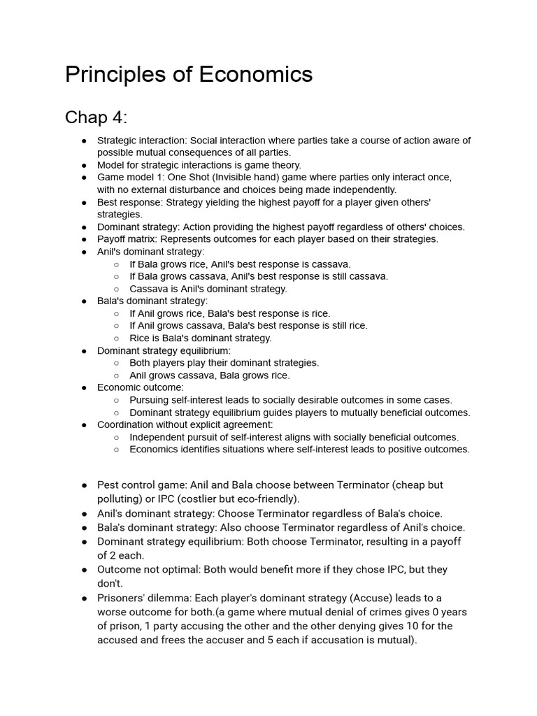 Principles of Economics Notes | PDF | Pareto Efficiency | Economic ...