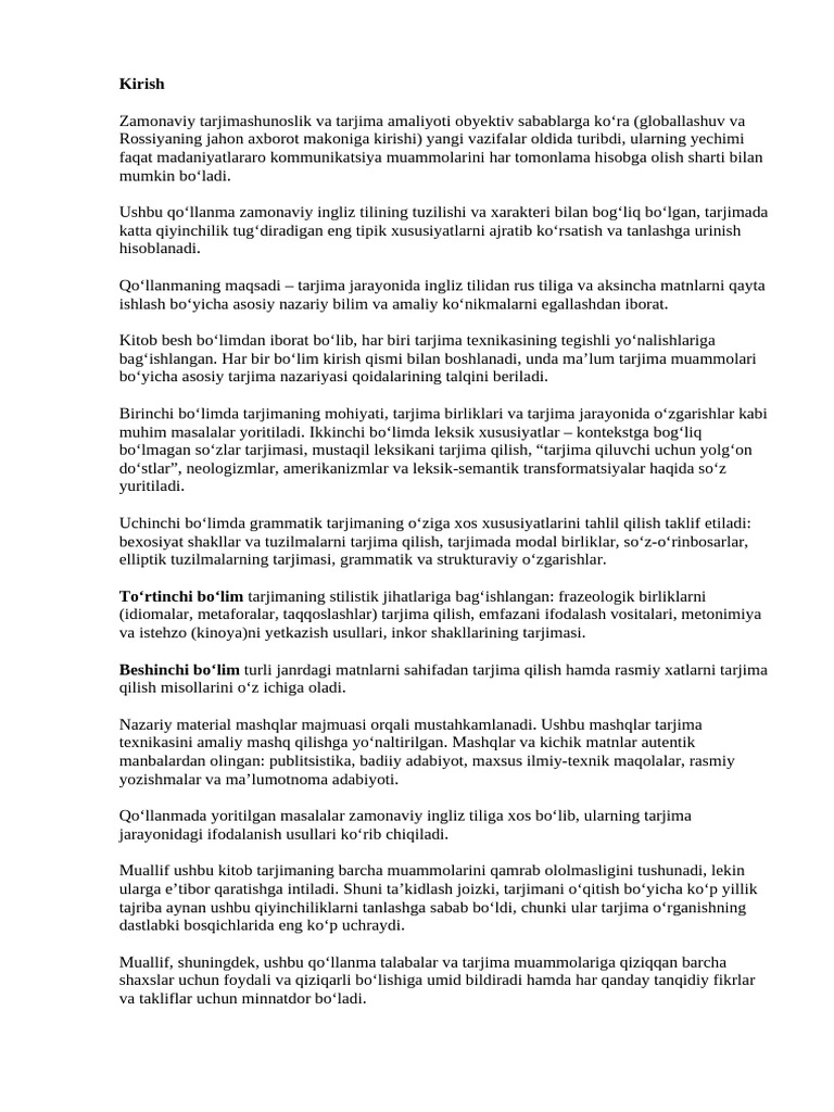 Yozma Tarjima Tarjima | PDF