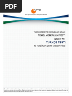 Tyt 2023 Sinav Sorulari Ve Cevaplari - 2023 Tyt | PDF
