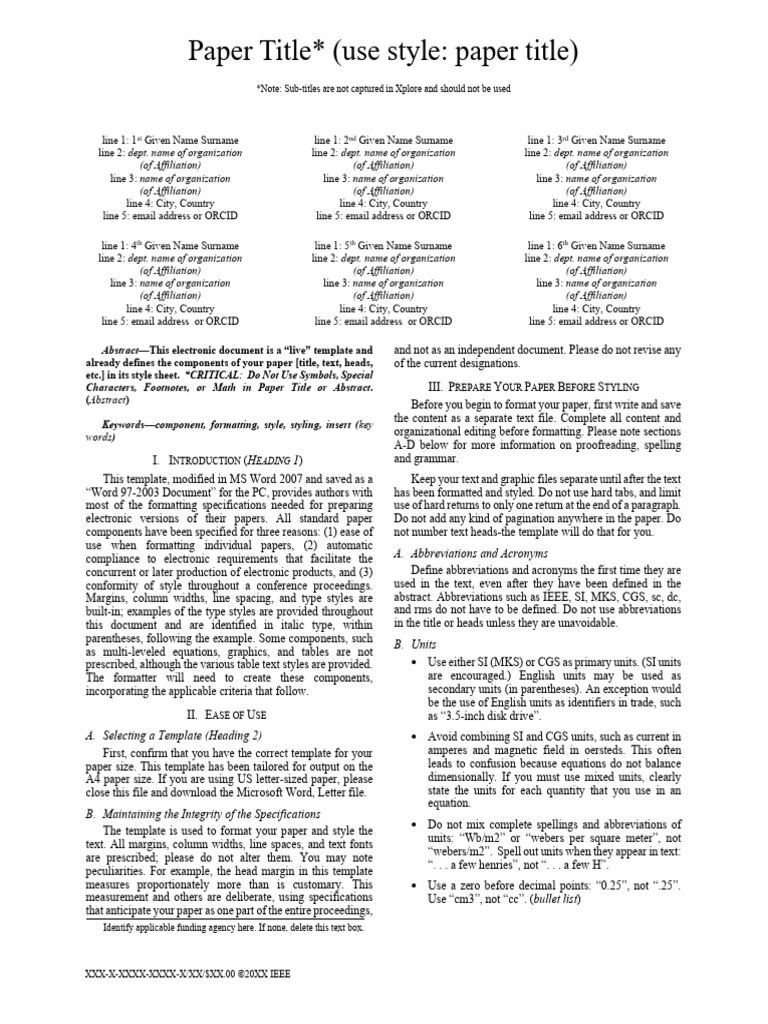 Formatting Guidelines for IEEE Papers | PDF | International System Of ...