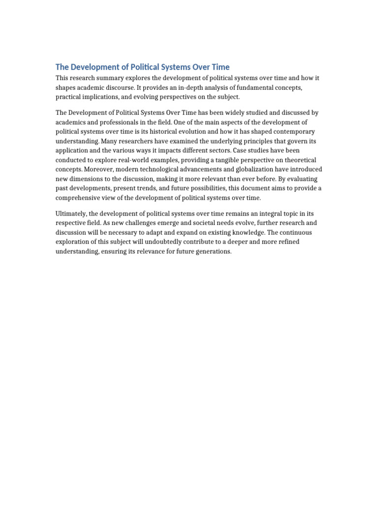Evolution of Political Systems Analysis | PDF