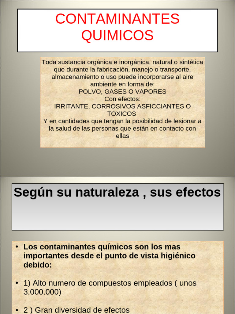 2a CONTAMINANTES QUIMICOS A | PDF | Importar | Aerosol