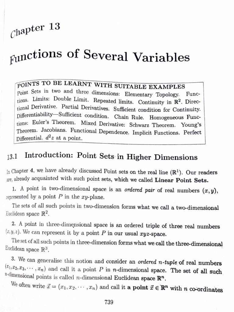 Functions of Several Variables | PDF | Derivative | Vector Space