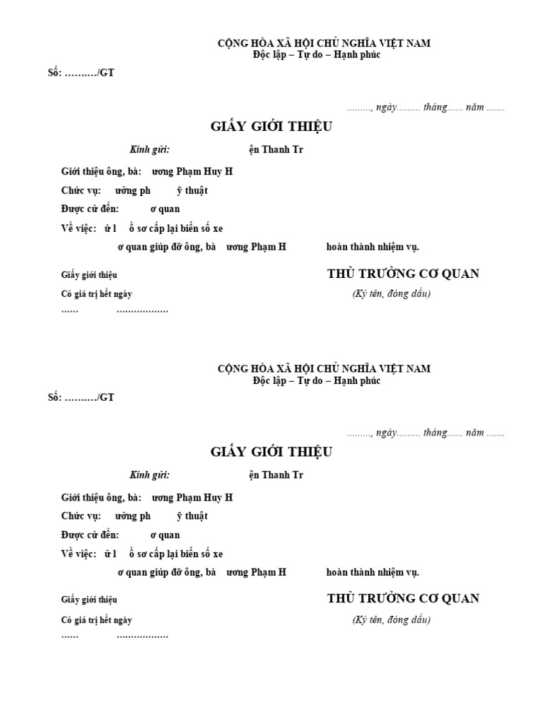 Giay Gioi Thieu Cty | PDF