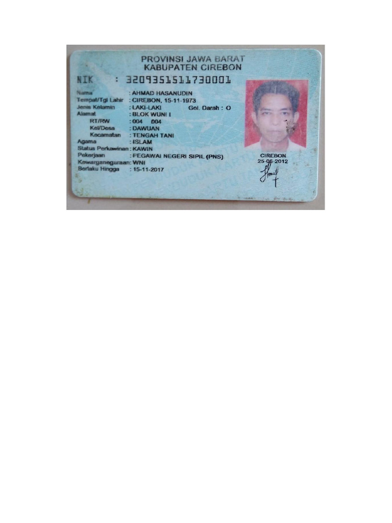 KTP - Ahmad Hasanudin | PDF