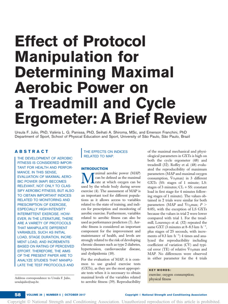 VO2max-Effect of Protocol Manipulation for Determining Maximal Aerobic ...
