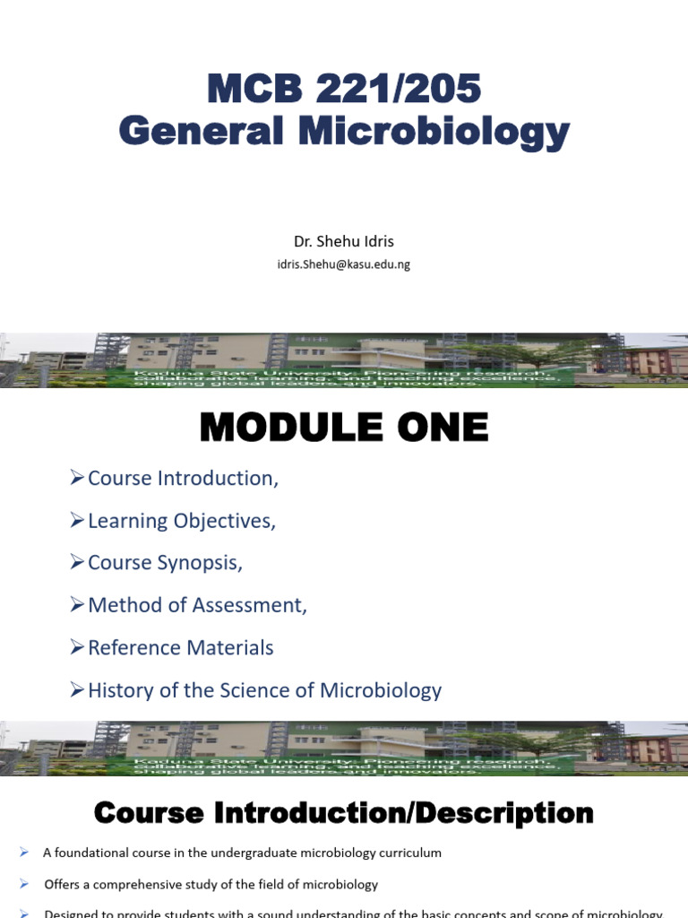 Module One - MCB 205 - 221 Lecture Slides | PDF | Microorganism ...