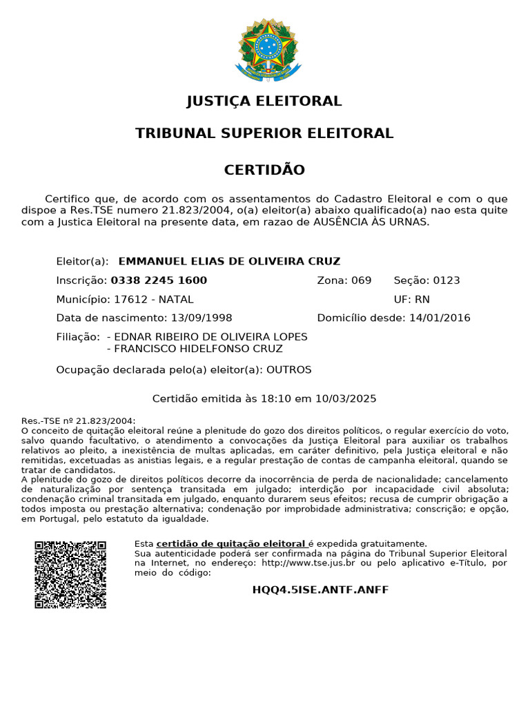 Certidao Quitacao 033822451600 | PDF