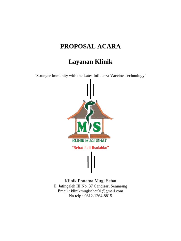 Proposal Pelayanan Klinik Mugi Sehat (Influenza) | PDF