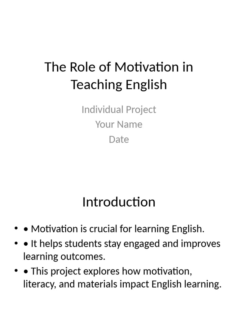Enhancing English Learning Through Motivation | PDF