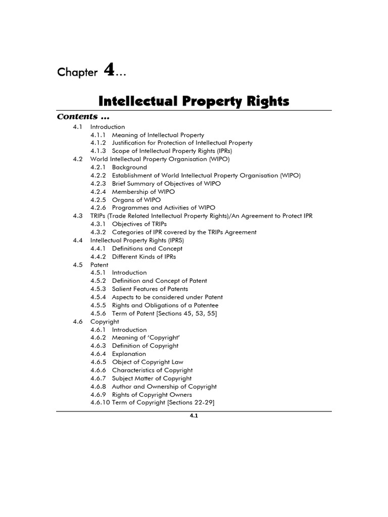 Intellectual Property Rights | PDF | Intellectual Property | Patent