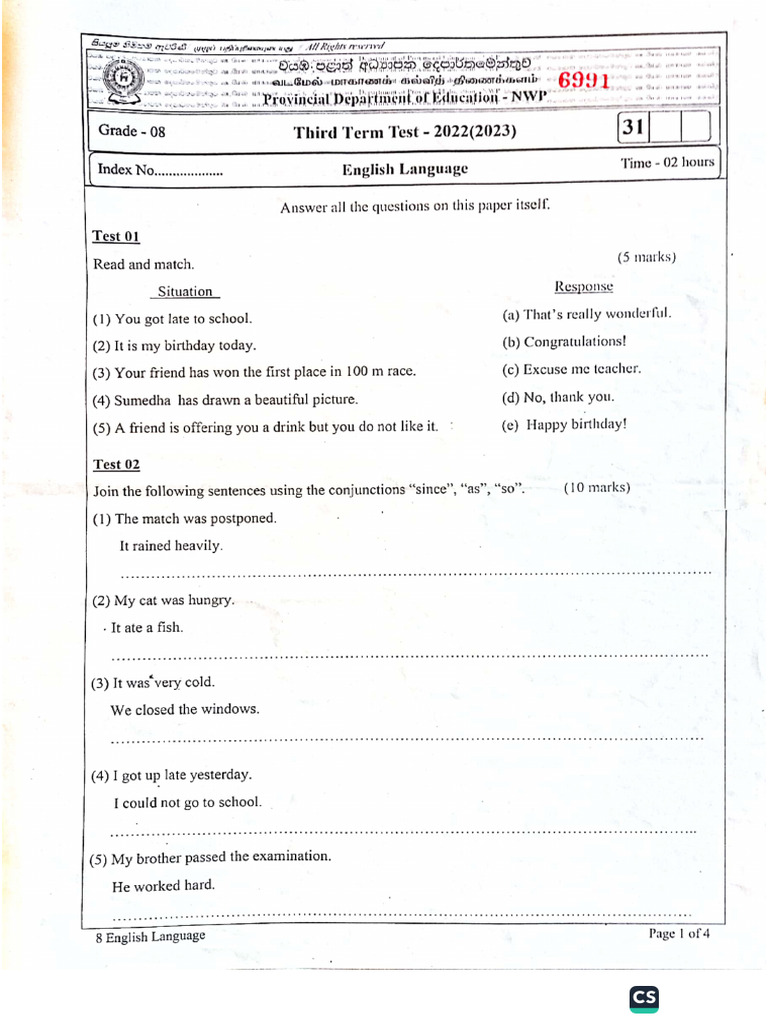 Grade 8 NWP- third term 2022 (2) | PDF