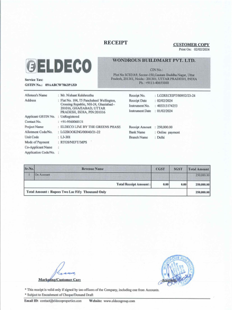 L3-301 - Receipt-Feb24 | PDF