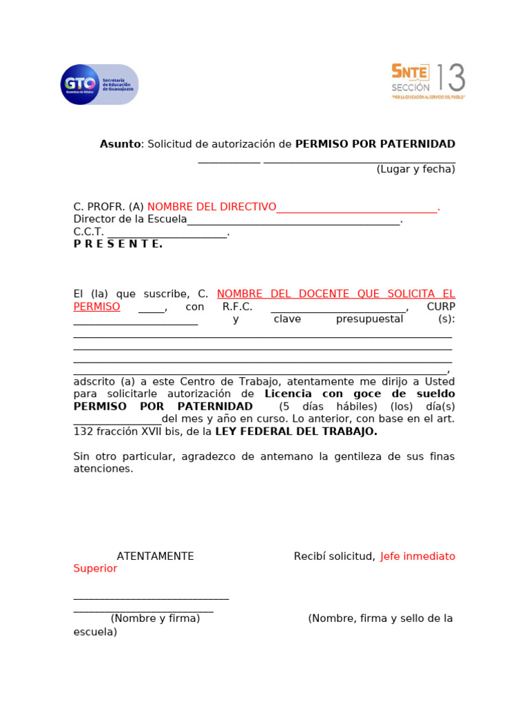 Permiso Por Paternidad | PDF