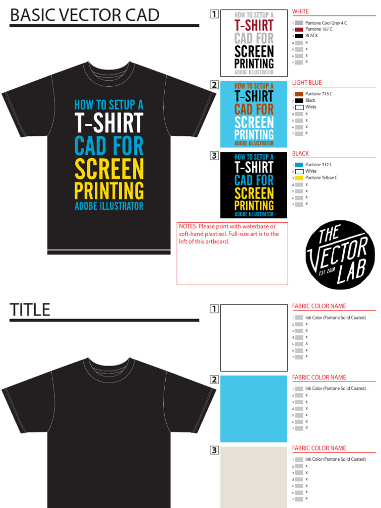 T Shirt Template Spec Sheet TheVectorLab | PDF | Color | T Shirt