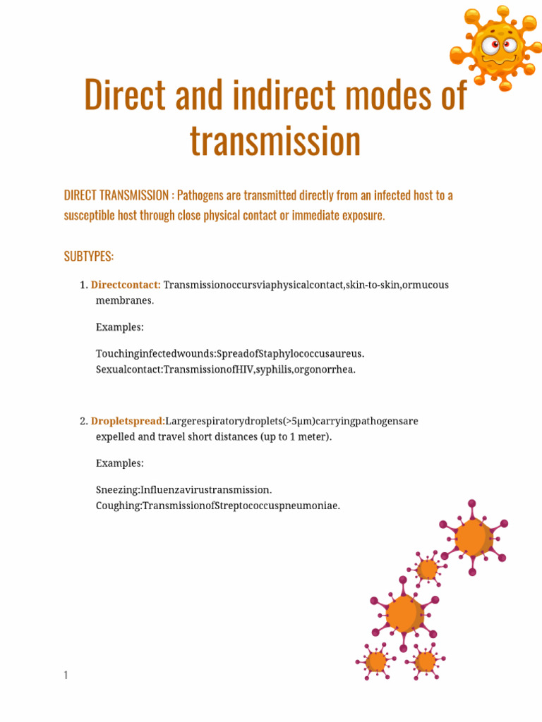 Direct and Indirect Modes of Transmission PDF | PDF