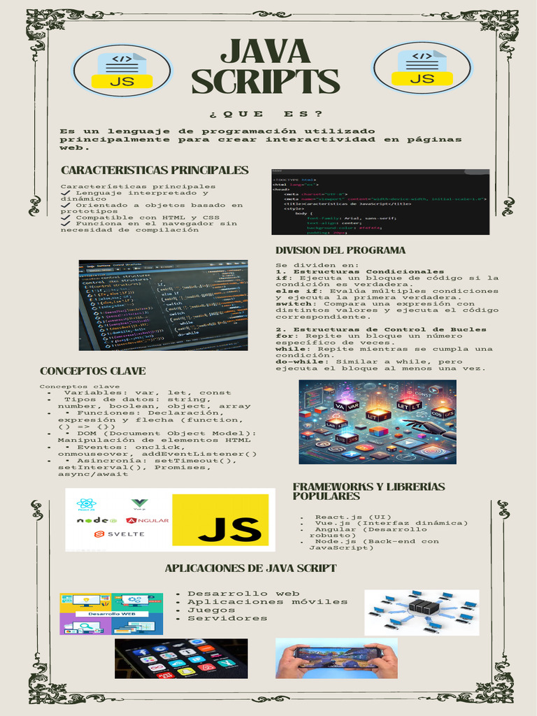 Java Scripts: Caracteristicas Principales | PDF | Script Java | Modelo de objeto de documento